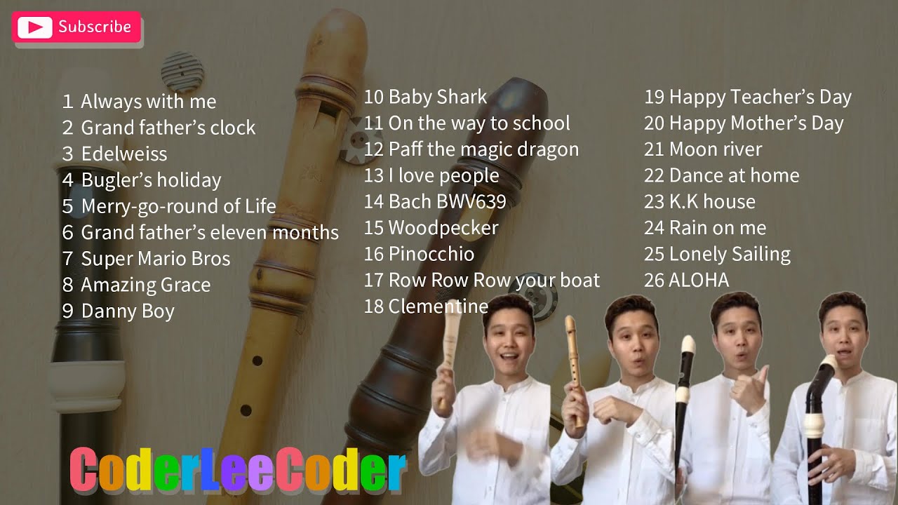 [1 Hour Beautiful Recorder Music 26 songs] for Studying and Sleeping ...