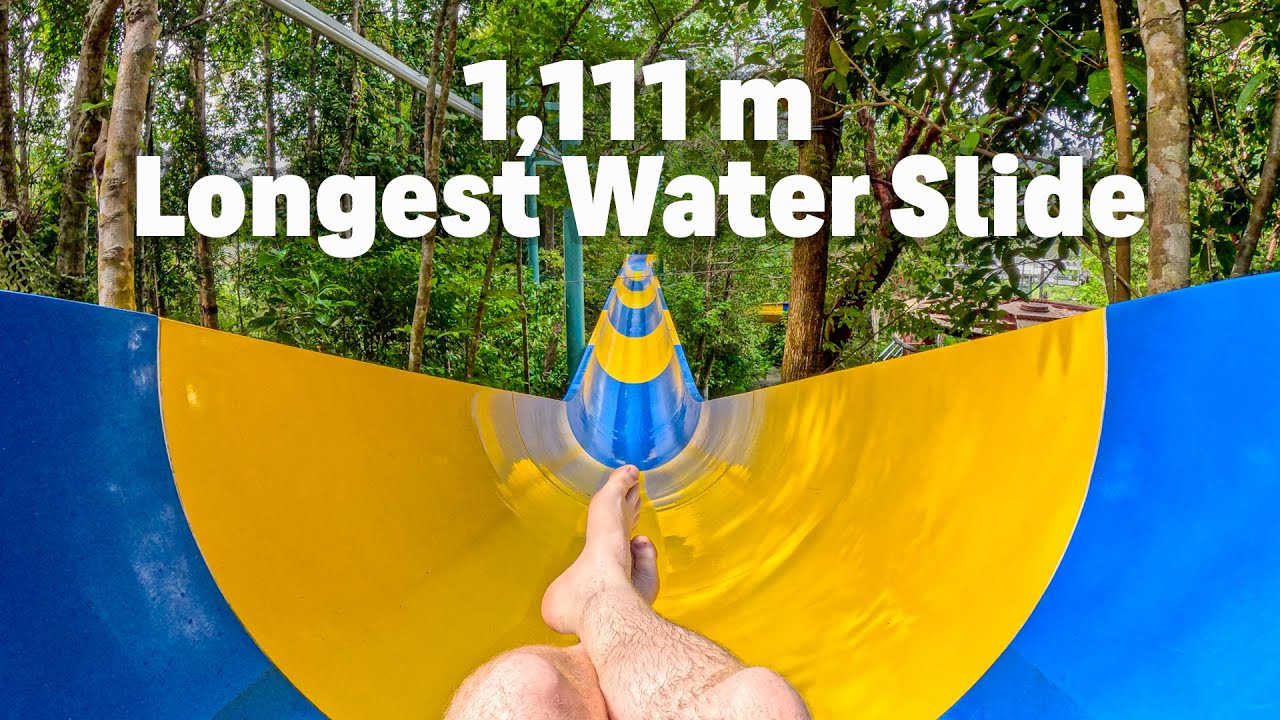 World's LONGEST Water Slide (1.1 km) ESCAPE Penang POV - YouTube