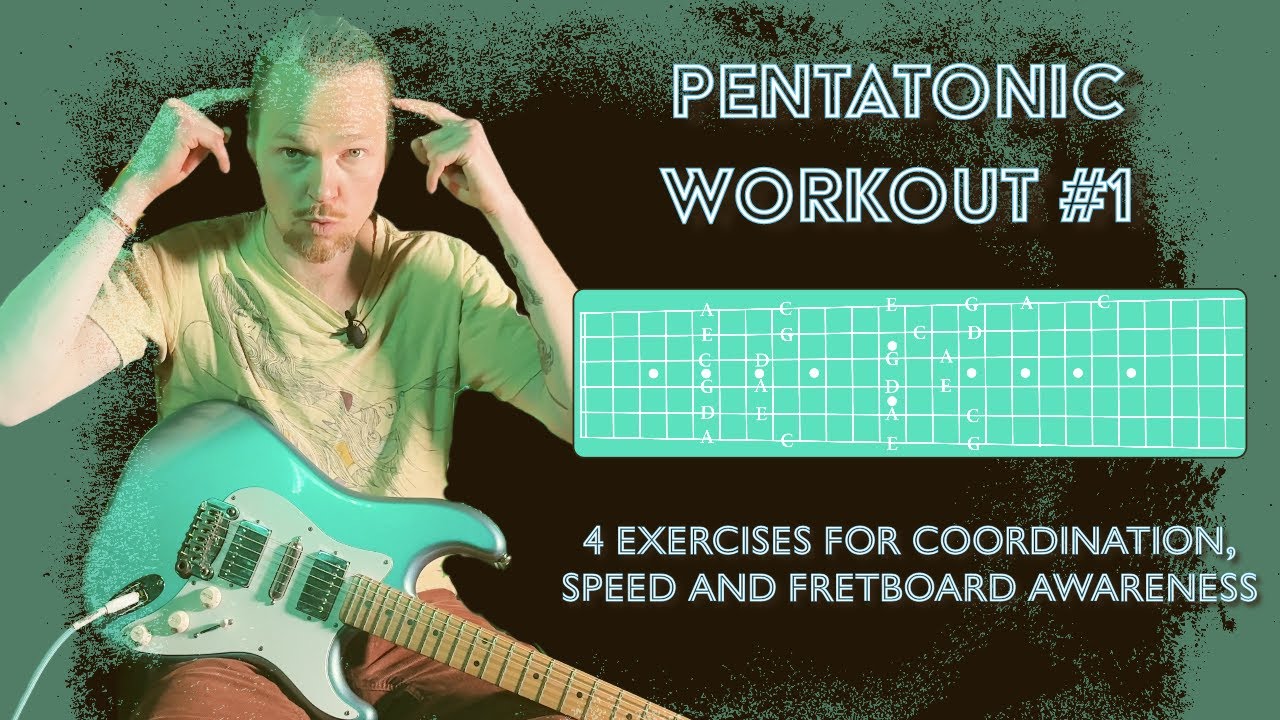 Minor Pentatonic Workout Using the E and A String Tonic Patterns (Shapes 1 & 4) - YouTube