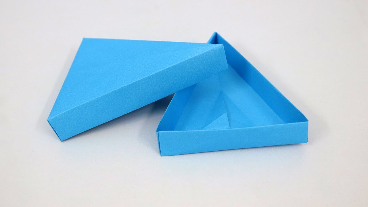 How to Make a Paper Triangle Box - Origami Triangular Box Tutorial - Paper Gift Box - YouTube