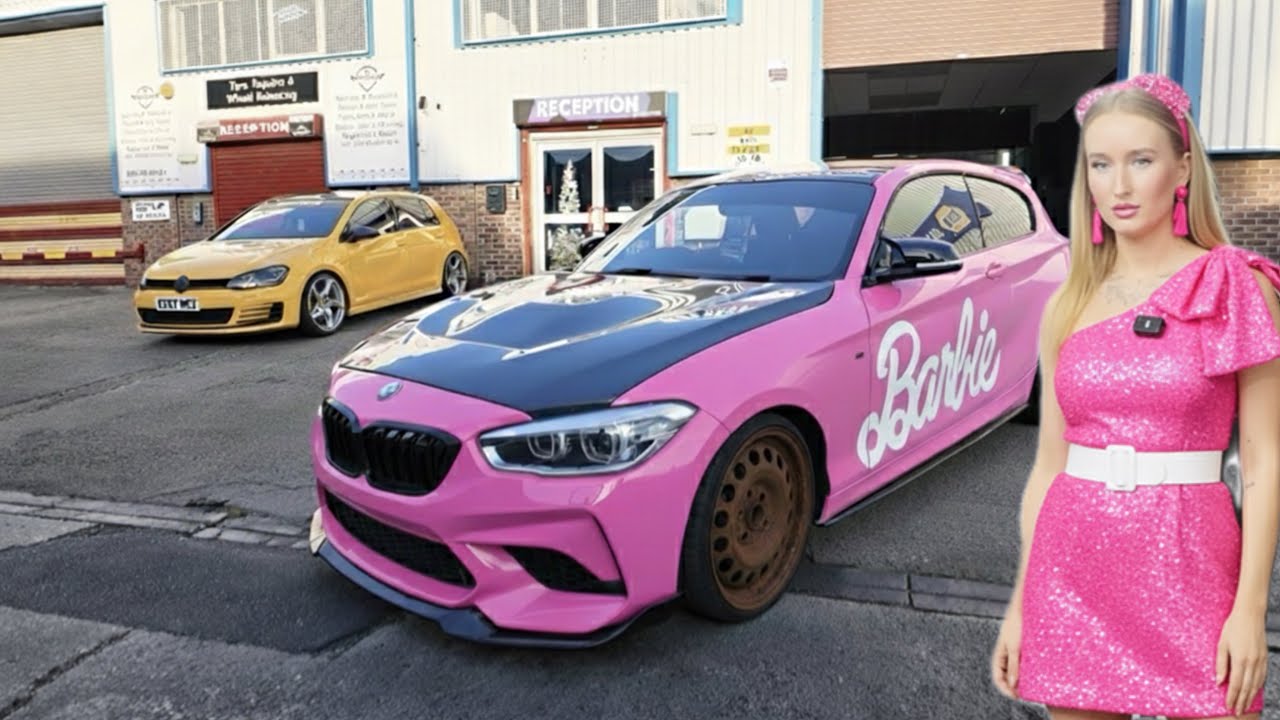 Barbie pink BMW M135i wrap - YouTube