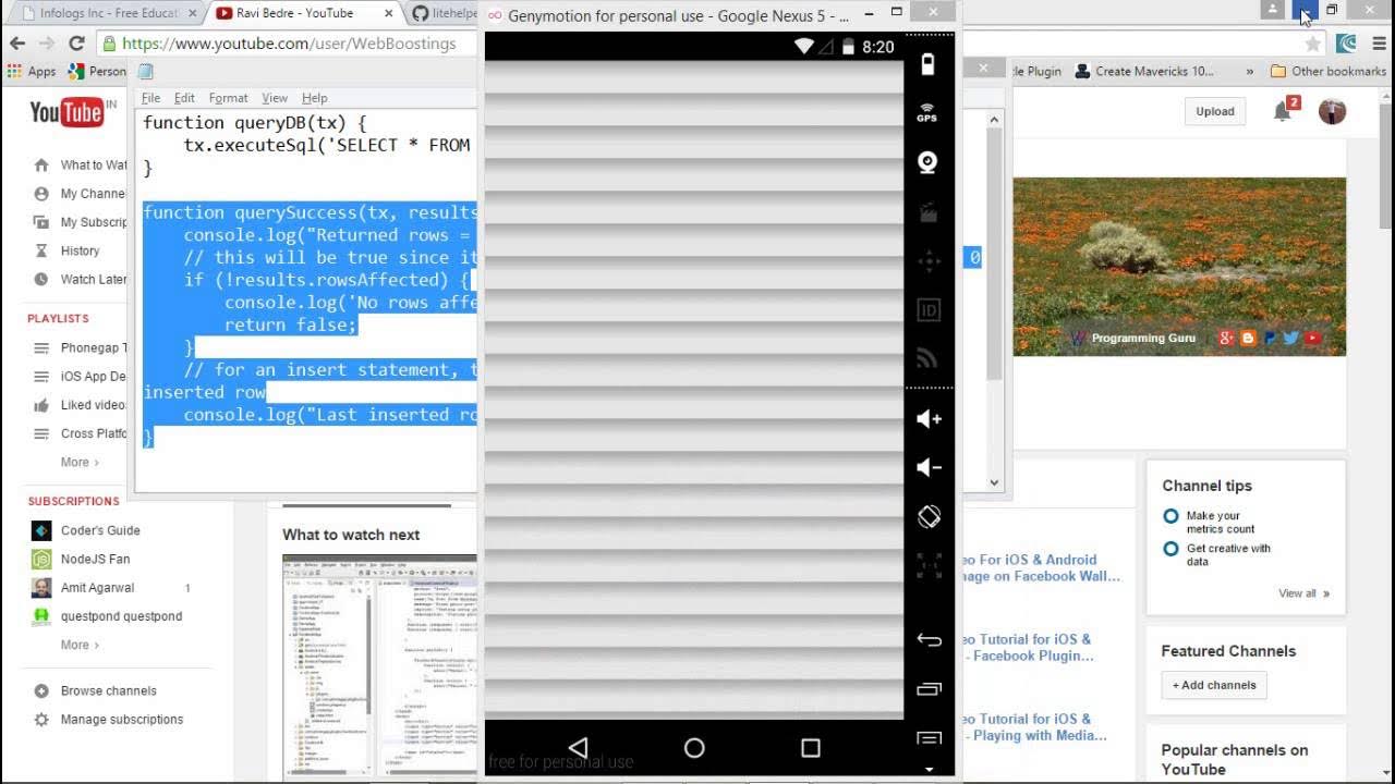 Free Phonegap Video Tutorial for iOS & Android Tutorial 40 - Nested Query on SQLITE using ...