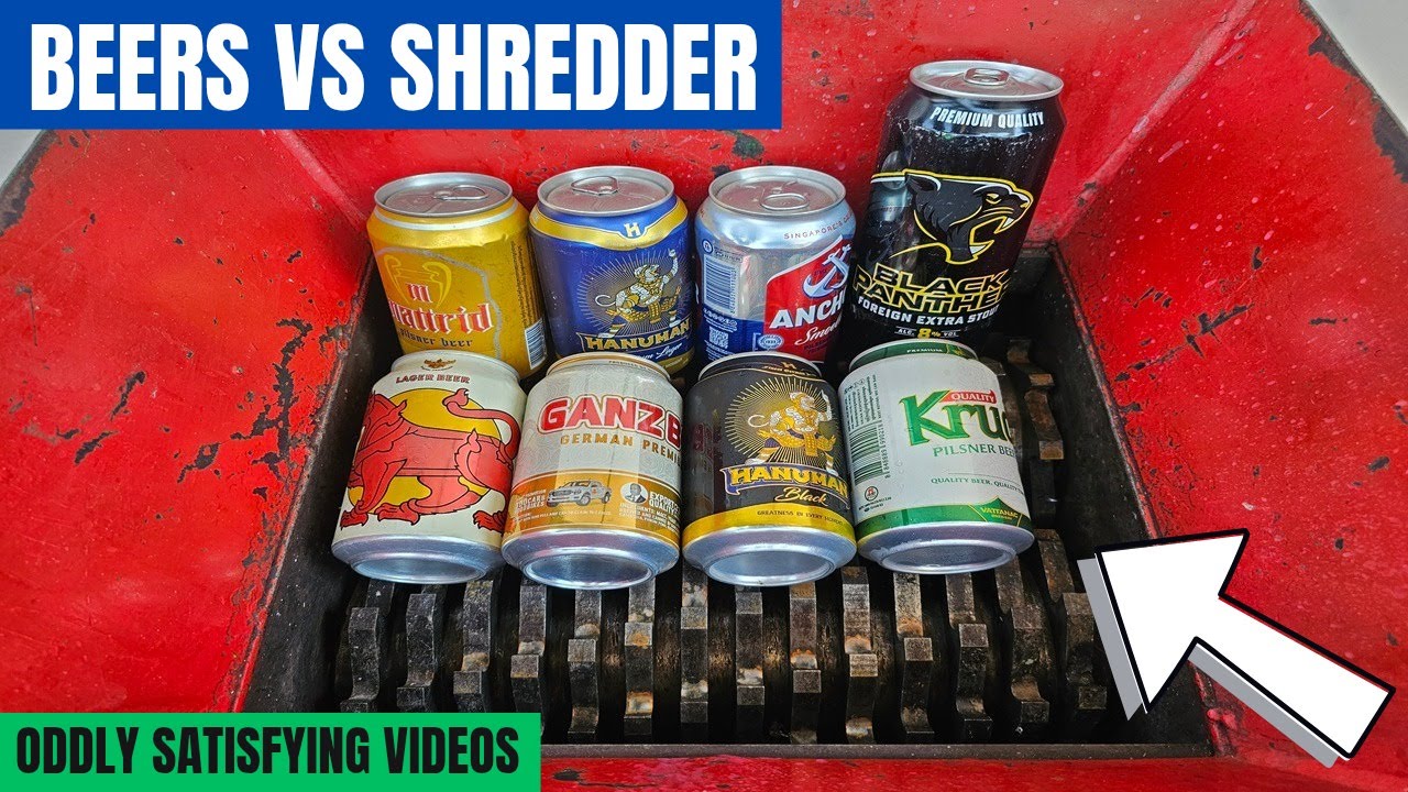 BEER VS SHREDDER | Shredding Beers! Satisfying & Relaxing ASMR Video ...