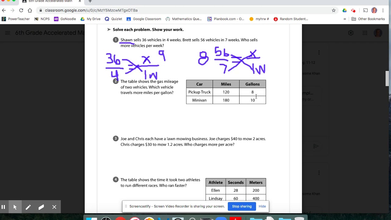 Assignment #3 Using Unit Rates to Compare Ratios pg. 9-10 - YouTube