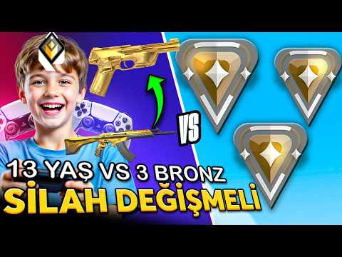 PLAYSTATİON ile oynayan 13 yaşında RADİANT vs 3 BRONZ! Valorant