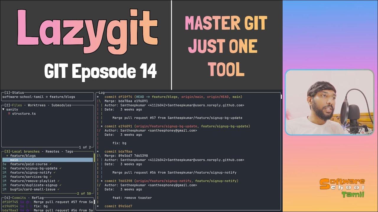Still Typing Git Commands? Use Lazygit Instead!| Git Course | Ep 14 | தமிழ் - YouTube