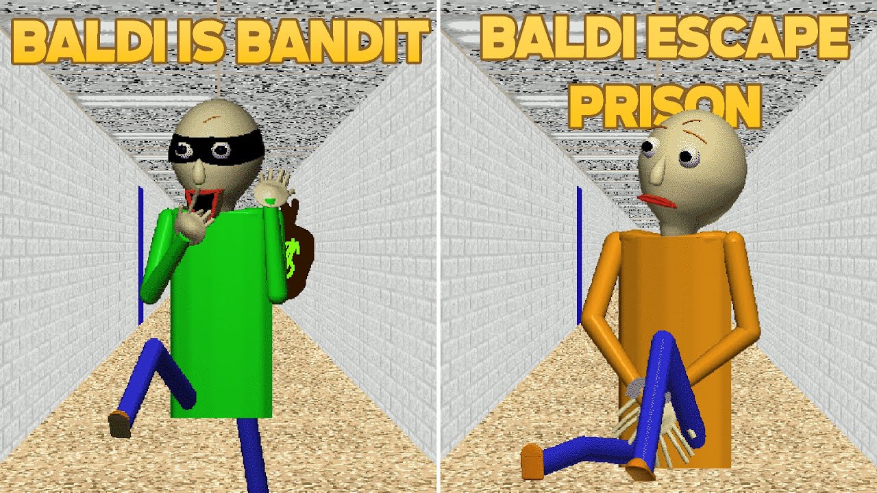 Baldi Thief! | Baldi is a Bandit & Baldi Escape Prison! [Baldi's Basics ...