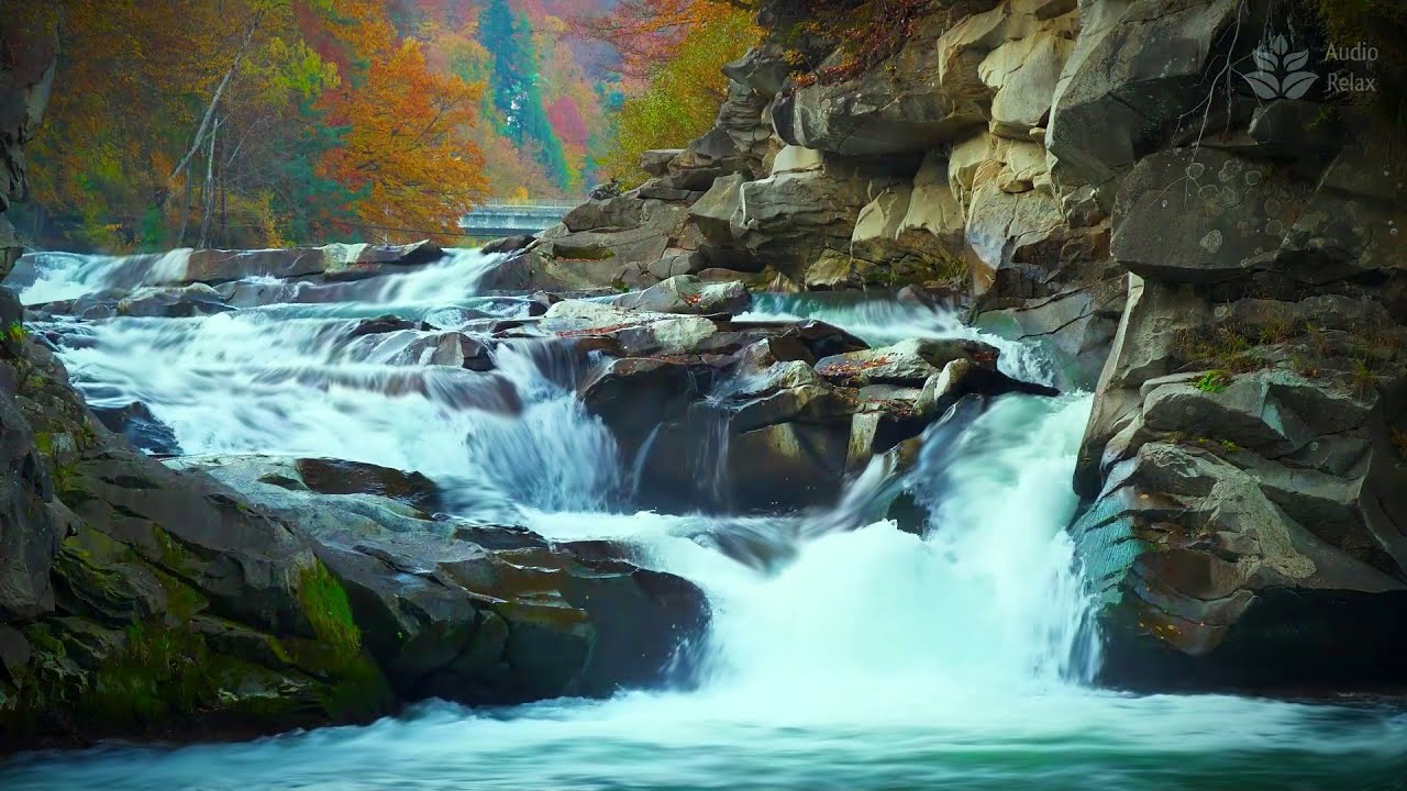 Rocky mountain river. Rushing river sounds. 10 hours white noise for ...