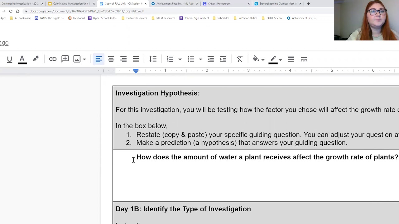 Culminating Investigation: Guiding Question and Day 1 - YouTube