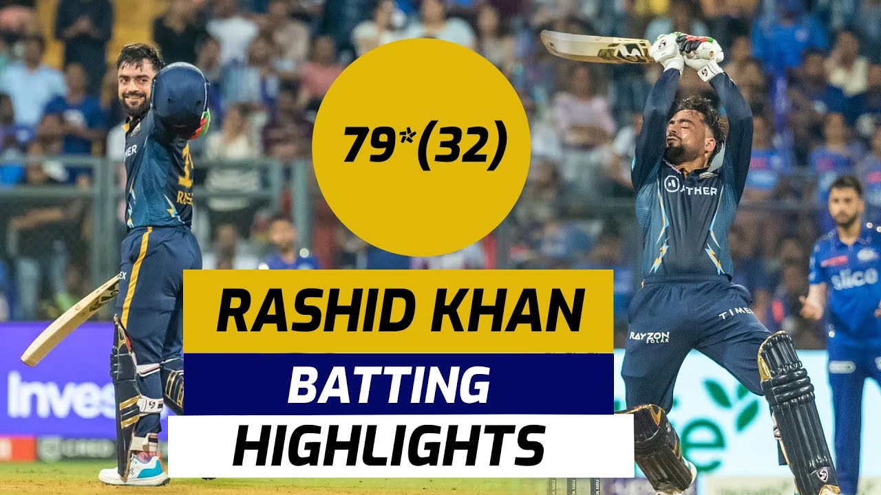 Rashid Khan Fifty Highlights vs Mumbai l MI vs GT highlights | IPL 2023 | Rashid Khan Batting ...