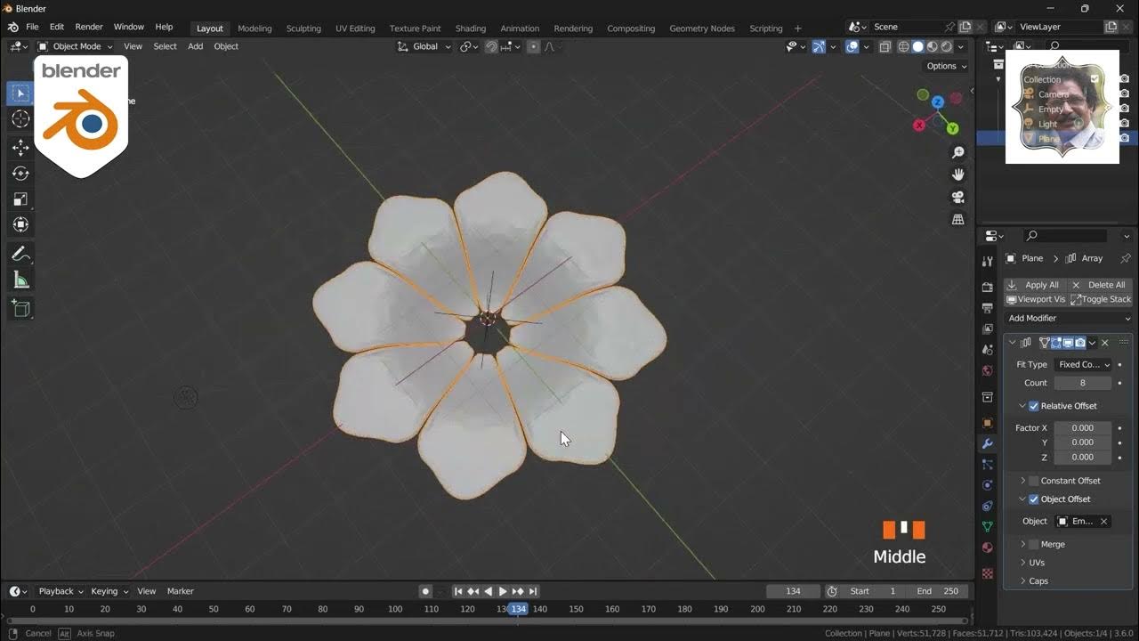How to make a flower in blender 3 6 - YouTube