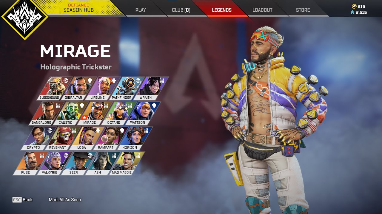 Tryhard Looking Mirage Banner With LIT WITT skin - apex legends season ...
