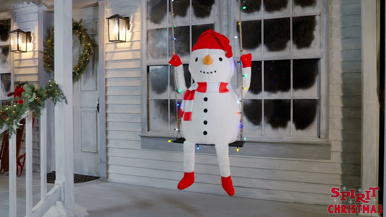 Spirit Christmas Animatronic Swinging Snowman - YouTube