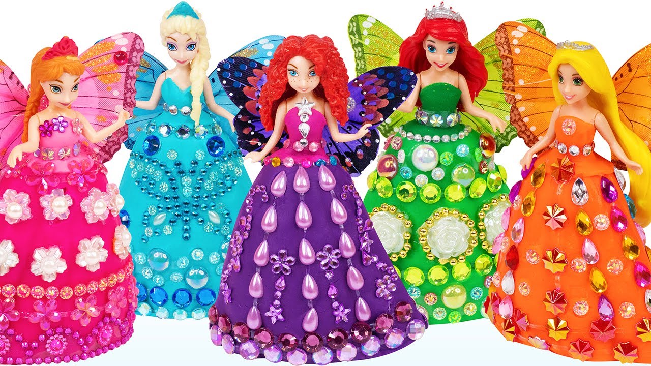DIY Amazing Sparkle Butterfly Dresses out of Clay for Princess Mini ...