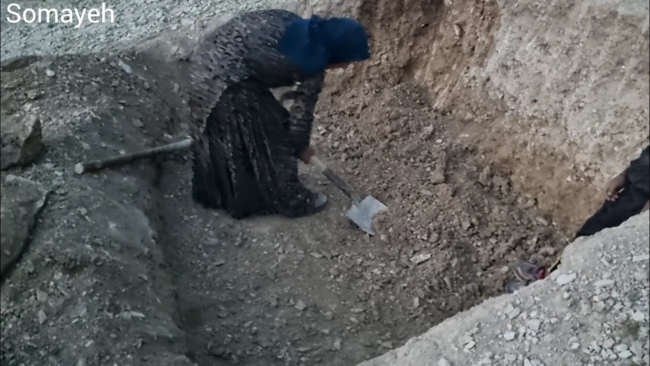 Digging a pond to store water for the summer - YouTube