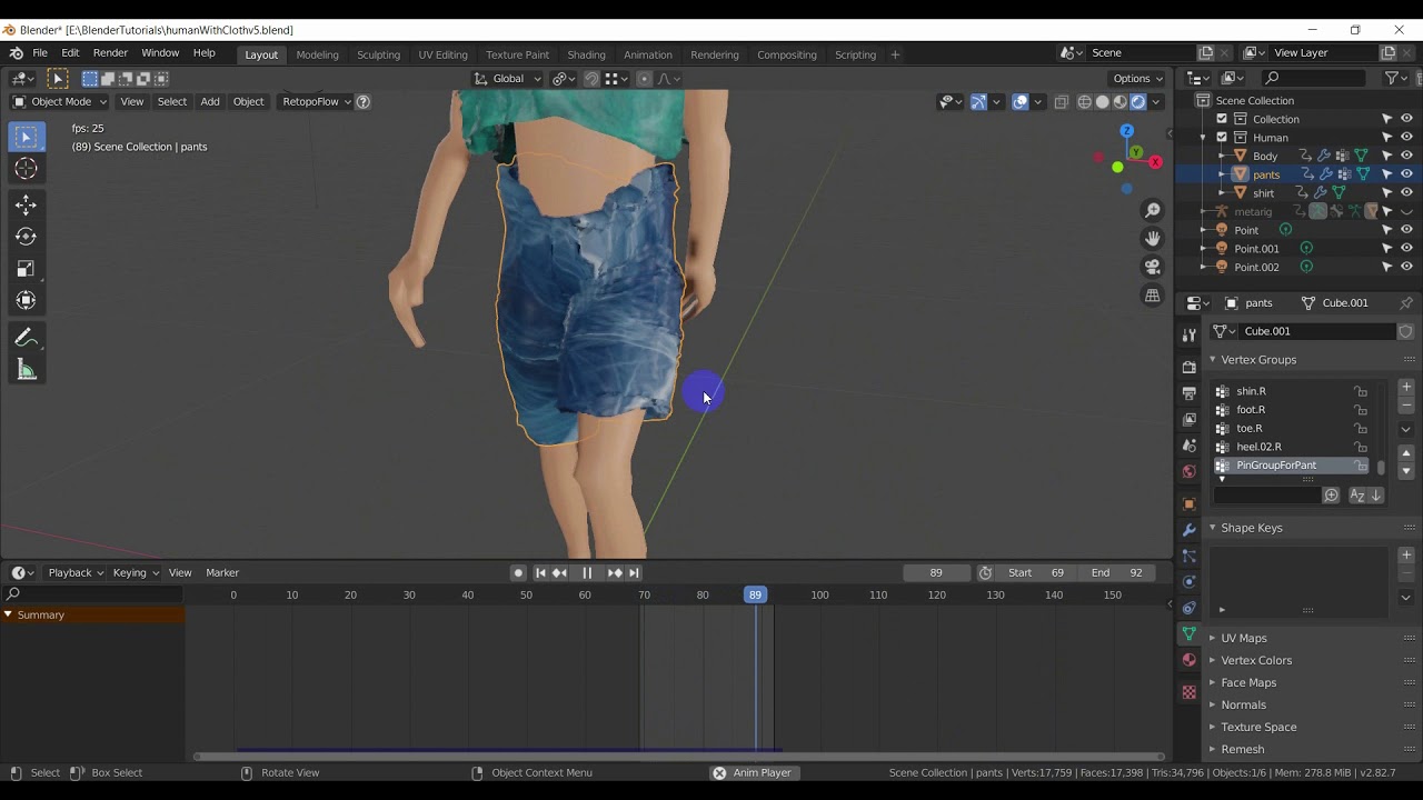 Basic Walk Cycle with Cloth Simulation (Blender 2.82) - YouTube