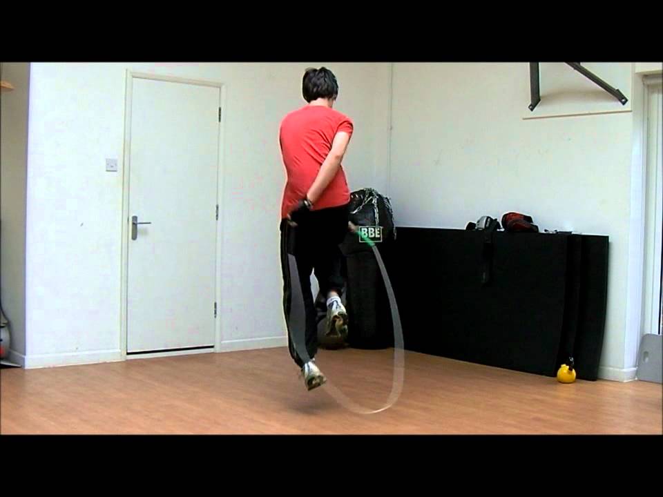 Backward EB method 1 jump rope trick slow motion - YouTube