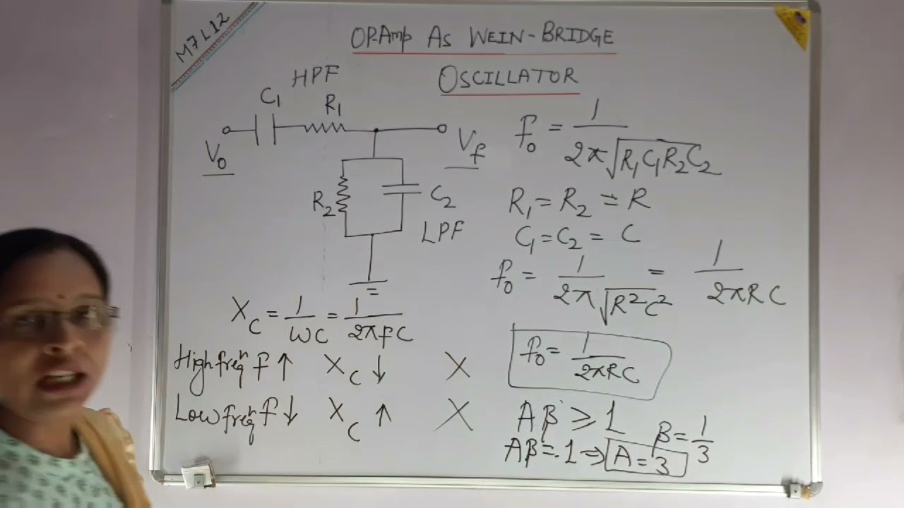 Op - Amp as Wein Bridge Oscillator - YouTube