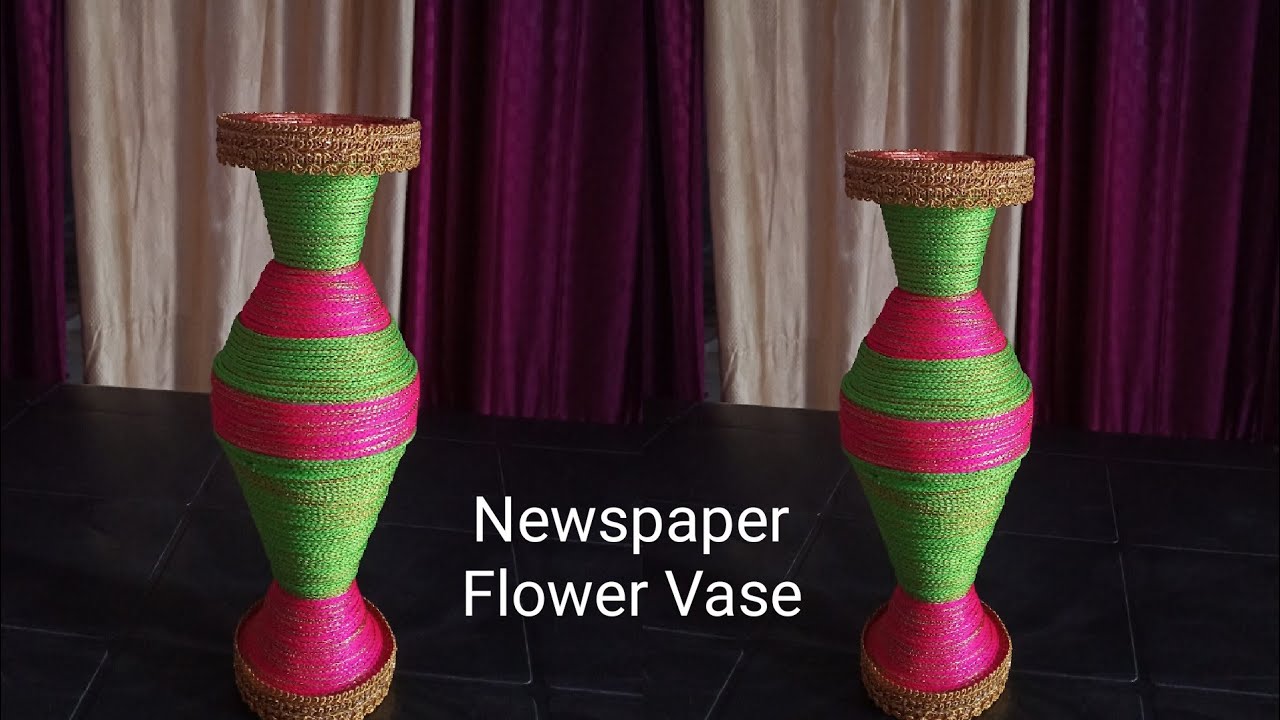 How to make Newspaper Flower Vase II Handmade Craft II Paper Craft ...