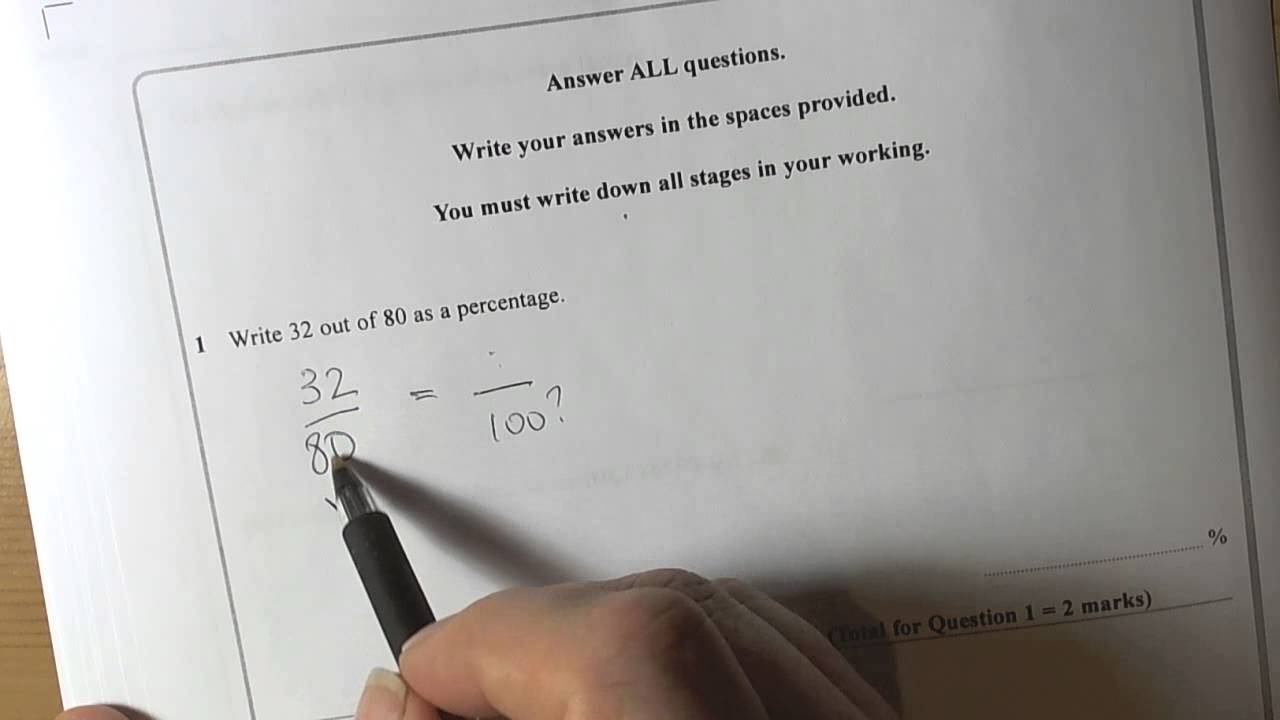Mock Paper 1 Higher Q1 One number as a percentage of another - YouTube
