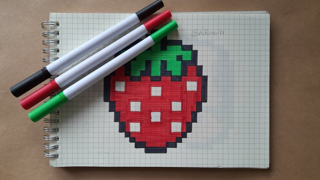 Vẽ Pixel Art #66: vẽ trái dâu - YouTube