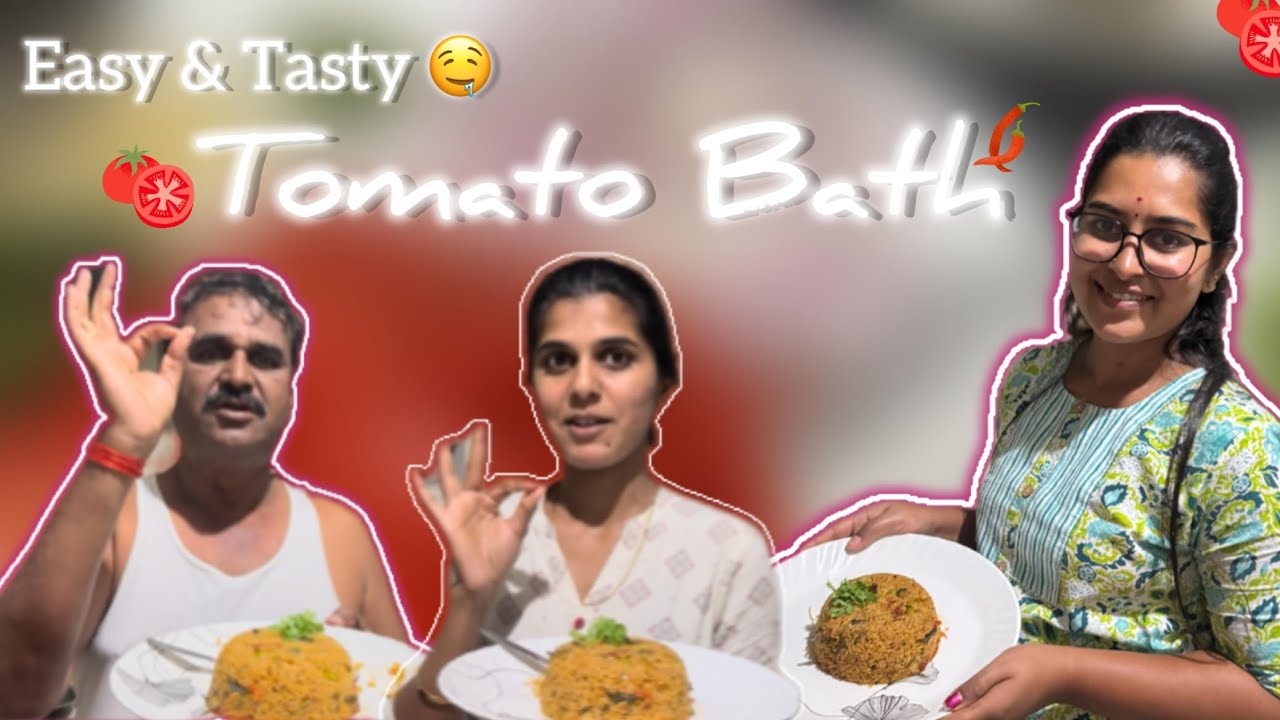 Tomato Bath🤌🤤| Easy and Tasty Tomato Bath | @Jahnugowda23 #tomato # ...