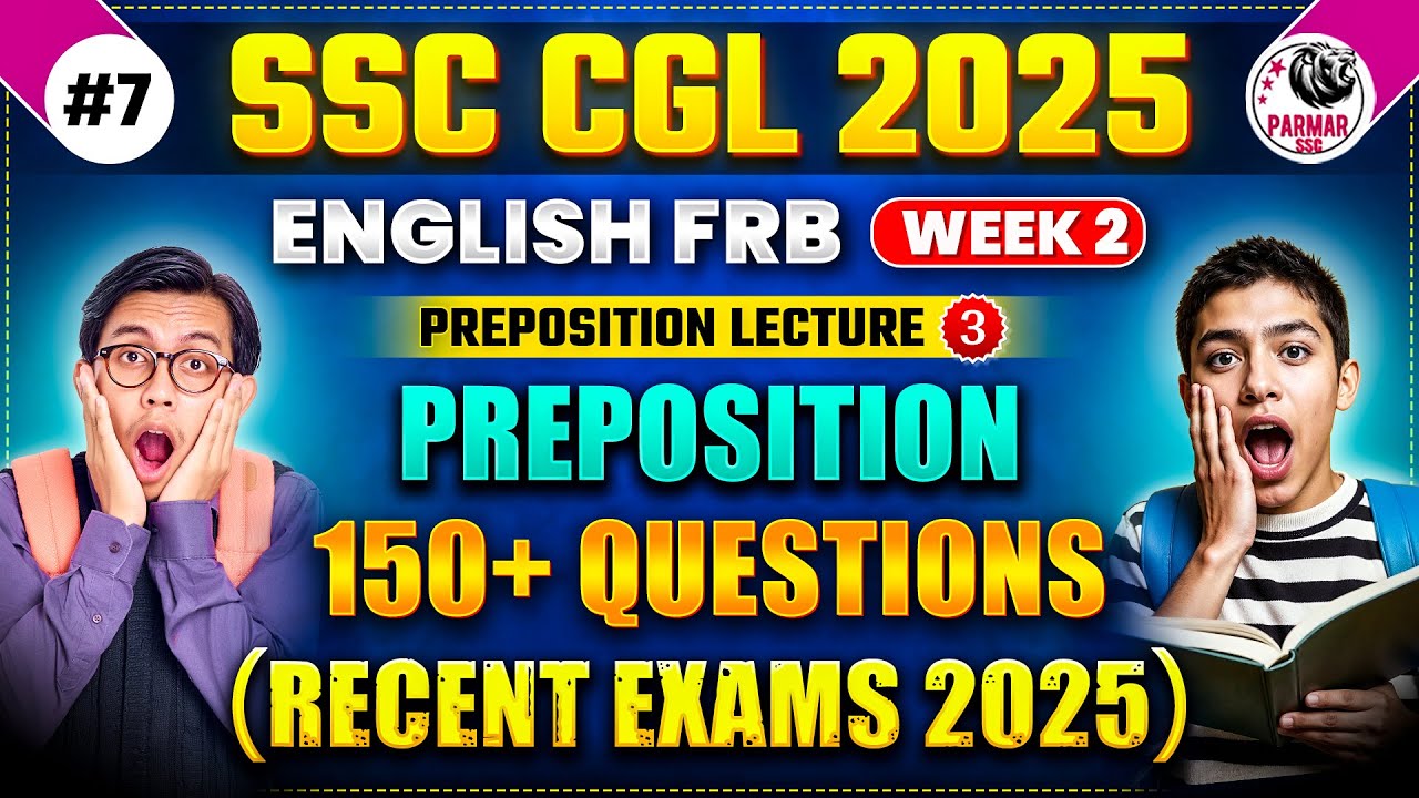 TOP 150 FIXED PREPOSITION | ENGLISH FRB | LEC-3 | FOR SSC EXAMS 2025 | PARMAR SSC - YouTube