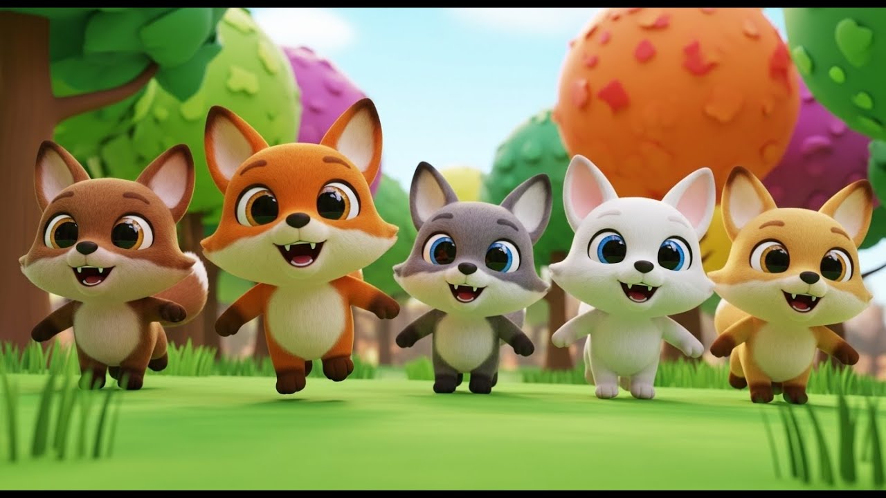 Cinco Pequeños Coyotes Yip Yip Yip | Canciones Infantiles y Rimas para ...