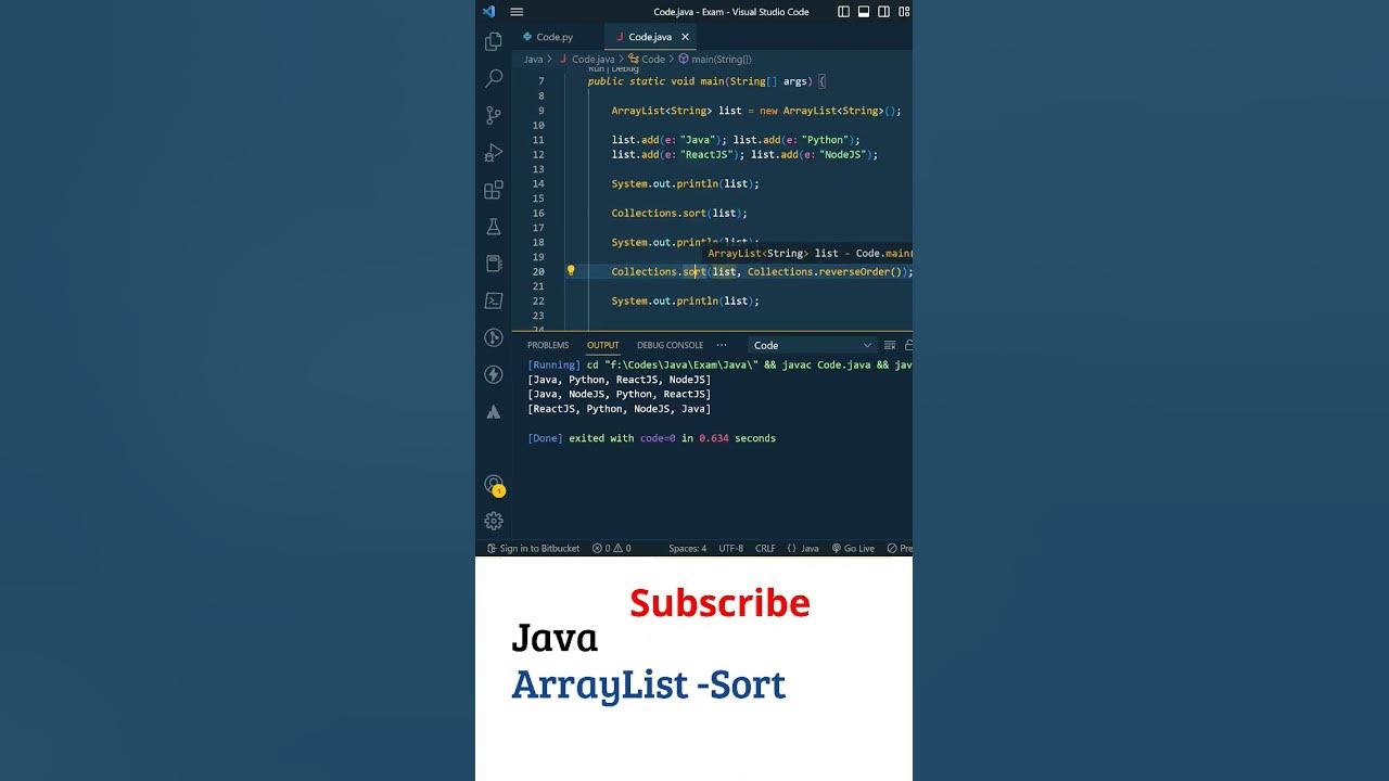 Java In Telugu Java Arraylist Sort Method Java Collections Java Tutorial For Beginners