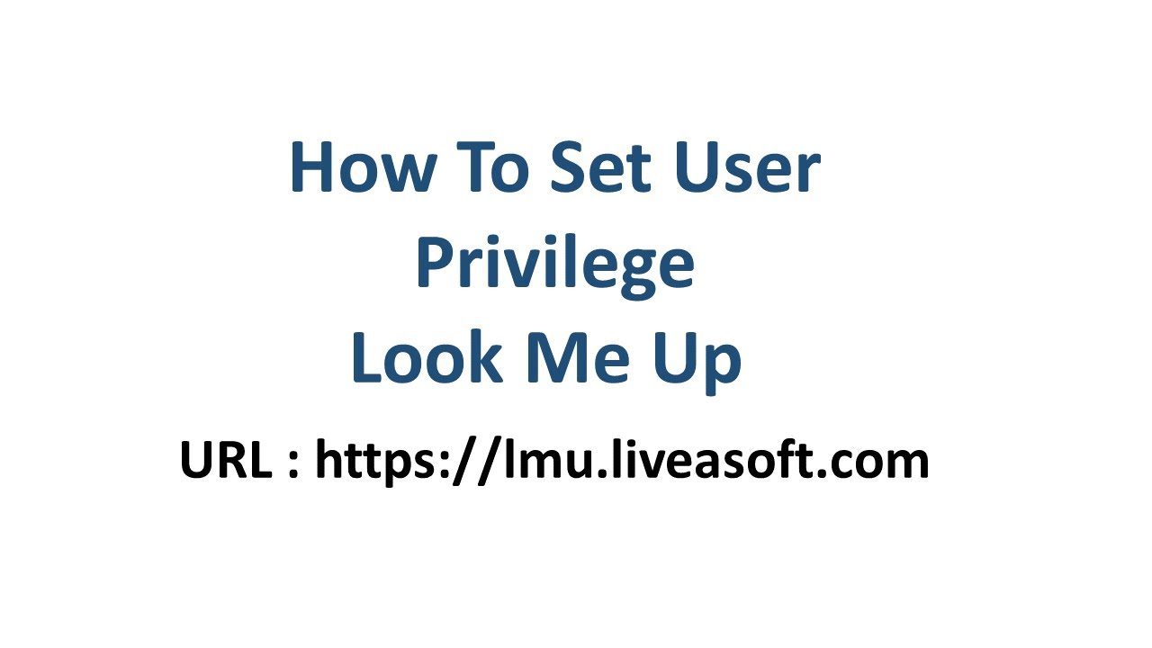 How To Set User Privilege - YouTube