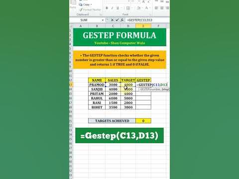 Excel Formula Hacks | Gestep Formula in Excel 🔥 #shorts #excel #exceltutorial - YouTube