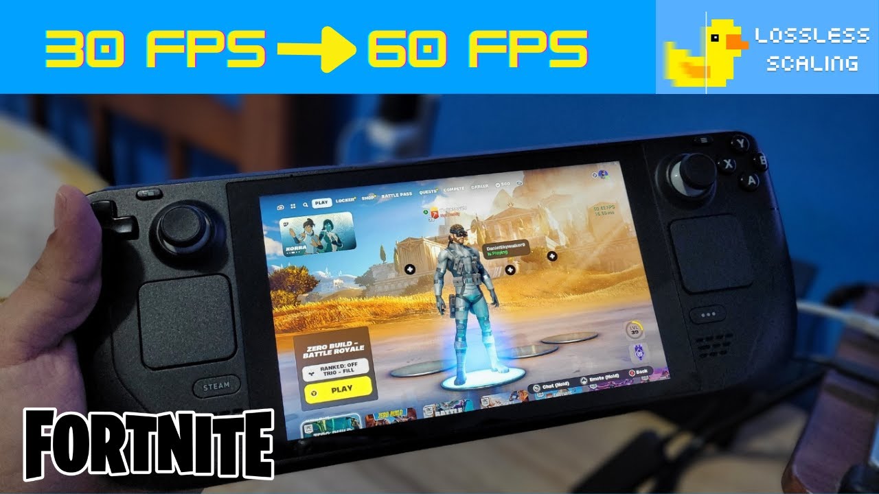 Fortnite on Steam Deck - Frame Generation with Lossless Scaling - YouTube