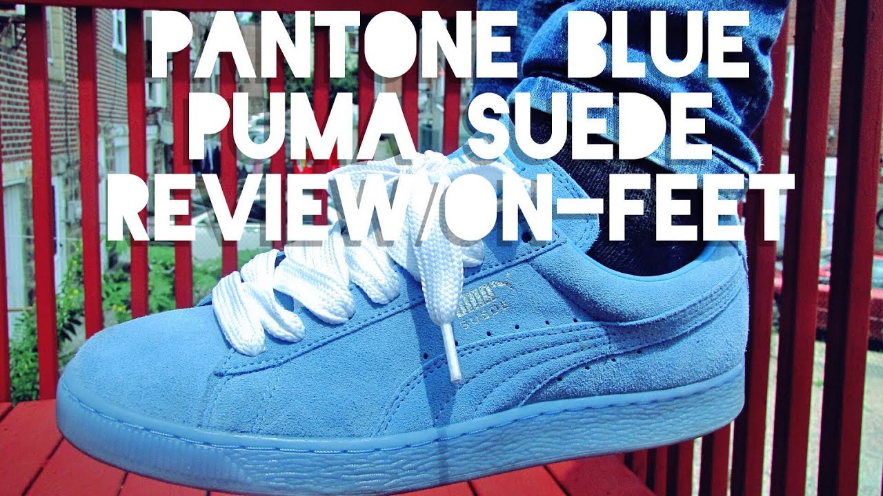 Pantone Blue Puma suede Review/On-Feet - YouTube
