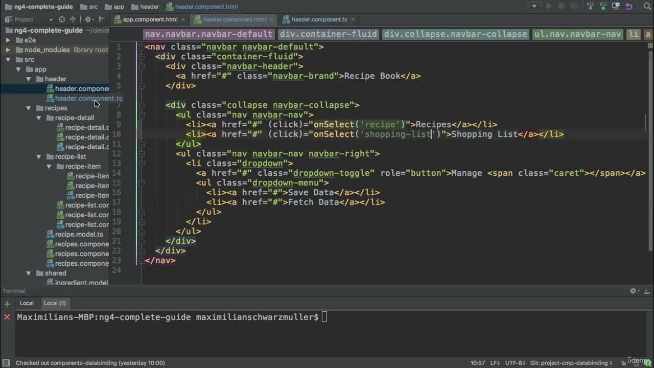 85 Adding Navigation with Event Binding and ngIf - YouTube
