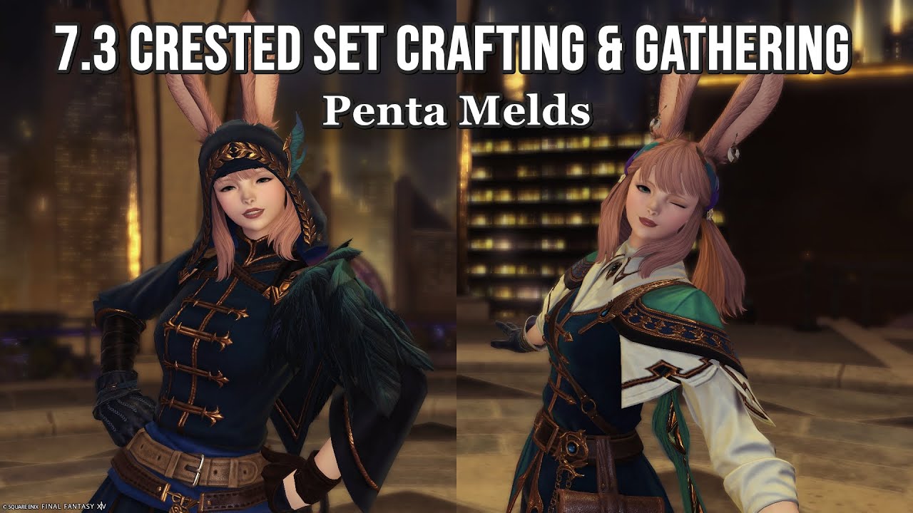 FF14 Crested Set 7.3 Crafting & Gathering ขั้นตอนการผลิตและเม็ล 5 ช่อง - YouTube