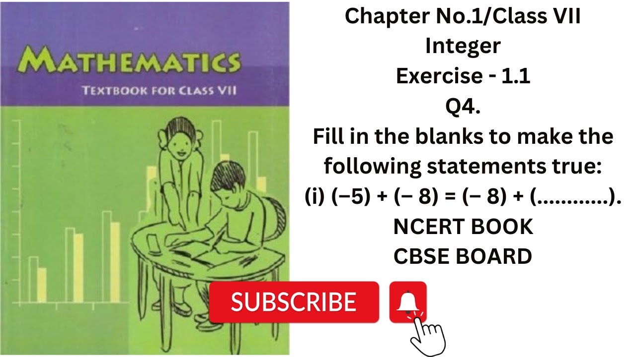 Q4-(i) || Ncert Book Solutions Chapter-1 Integer Exercise-1.1 For Class ...