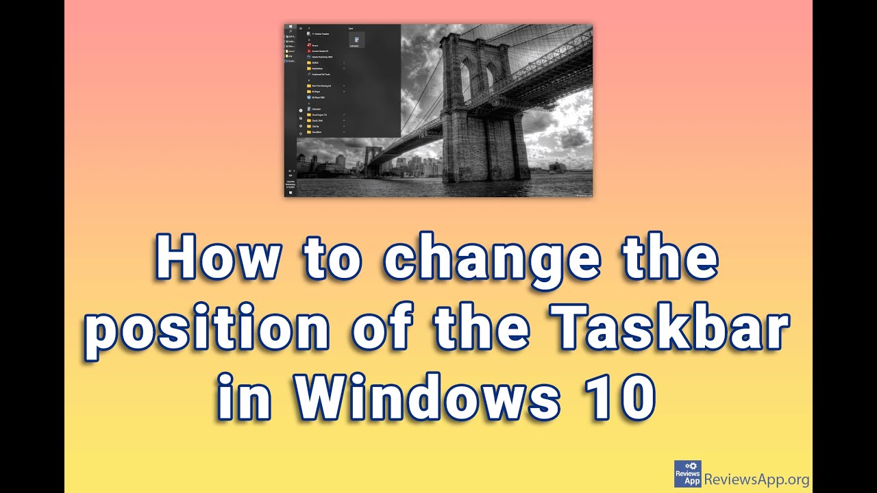How to change the position of the Taskbar in Windows 10 - YouTube