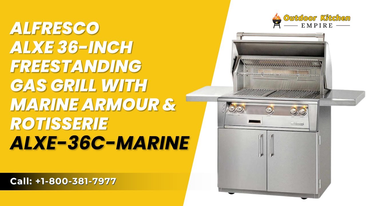 Alfresco ALXE 36-Inch Freestanding Gas Grill With Marine Armour ...