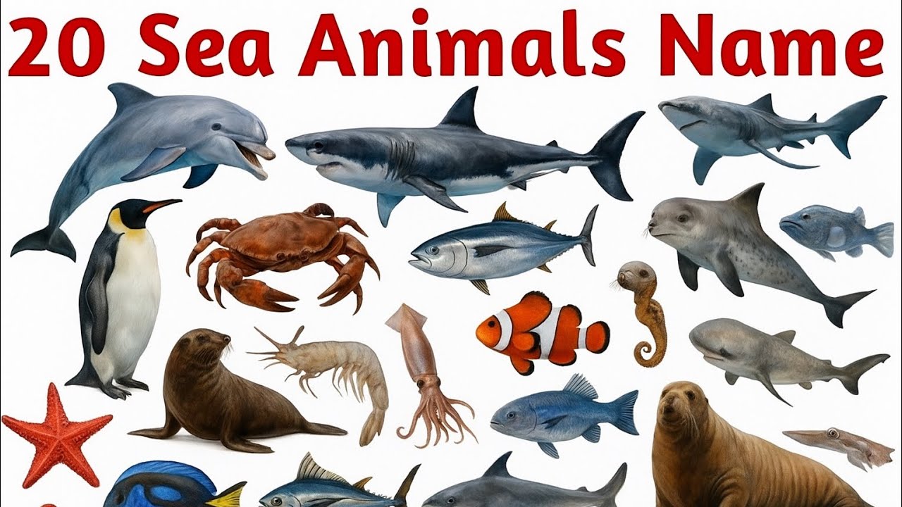 20 Amazing Sea Animals for Kids 🐠 | Fun Underwater Learning Video ...