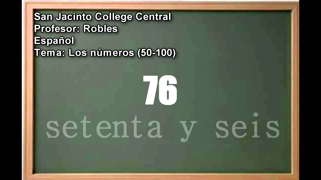 Los números 50 al 100 - YouTube