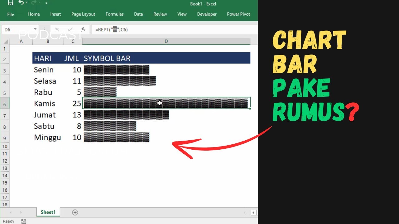 MEMBUAT CHAT BAR DI EXCEL DENGAN RUMUS & SYMBOL - YouTube