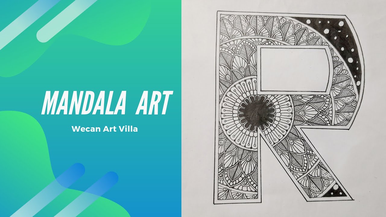Alphabet R Mandala Art / Letter R Mandala Art / Easy and simple Mandala ...