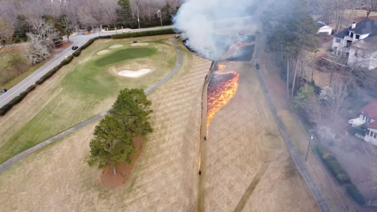 Control Burn on a Golf Course - YouTube