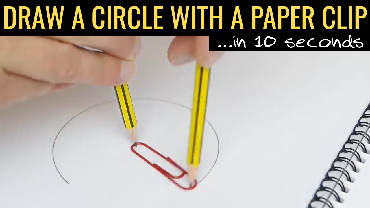 How To Draw A Perfect Circle With A Paper Clip in 10 seconds - YouTube