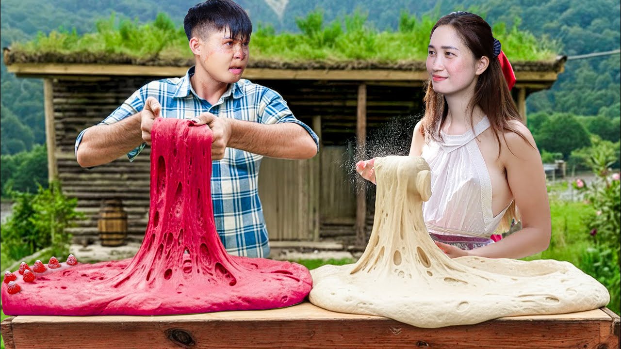 Harvesting 100kg Cassava | How To Knead Dough & Make Red Cassava Cake ...