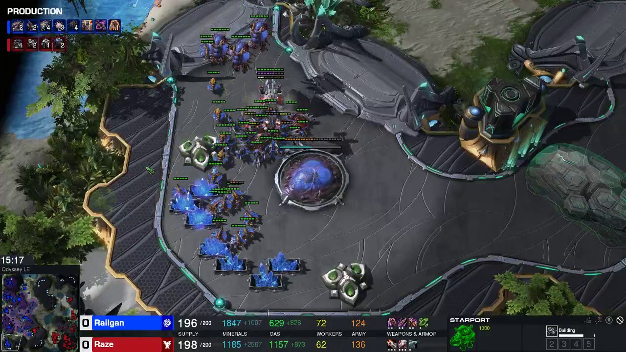 StarCraft 2 - ZvT Defending Drop with Hydras into 8 Base Hive Zerg vs ...