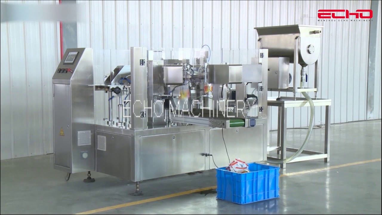 ECHO machinery Rotary Liquid Automatic zip lock recloseable Stand up ...