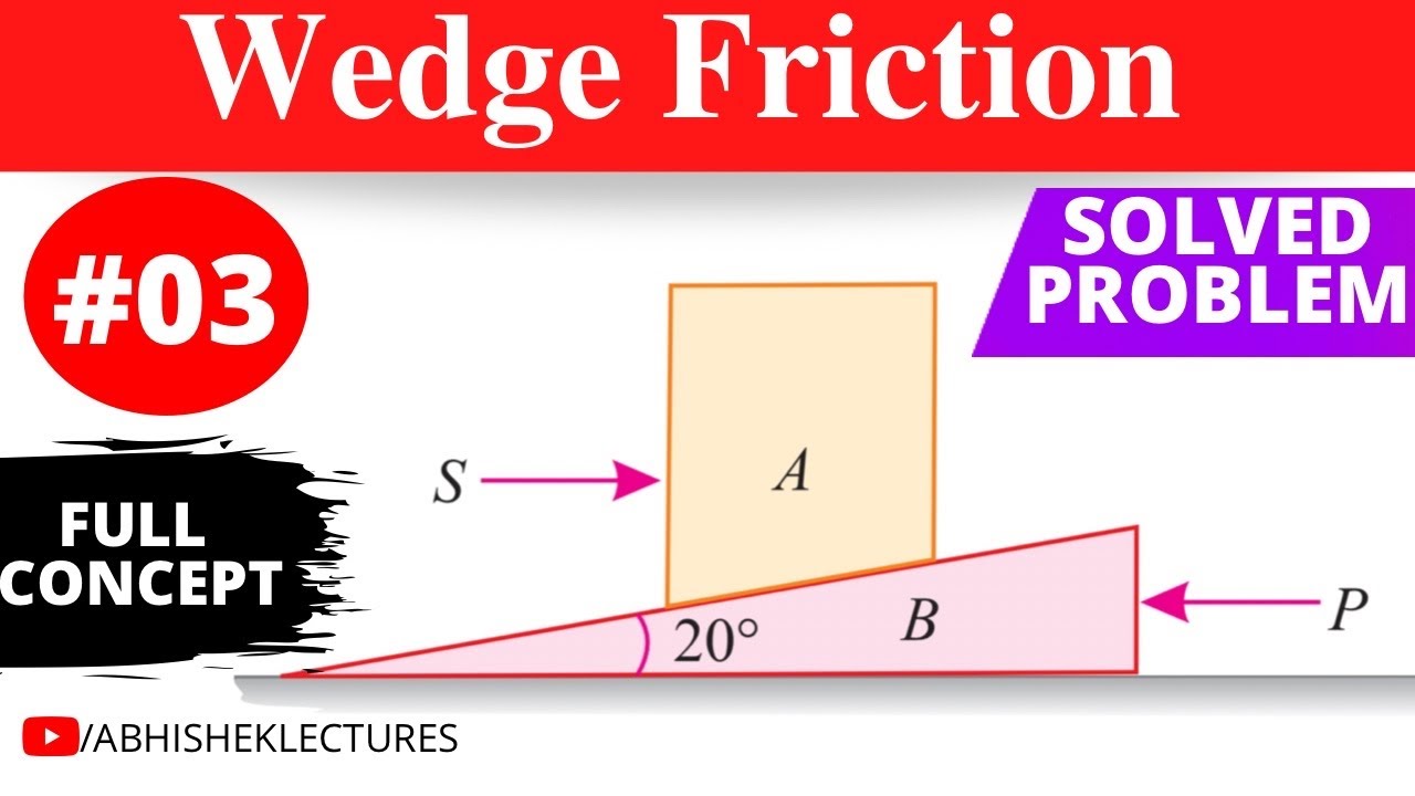 Q.3 | Wedge Friction Problem In Engineering Mechanics | #abhisheklectures - YouTube