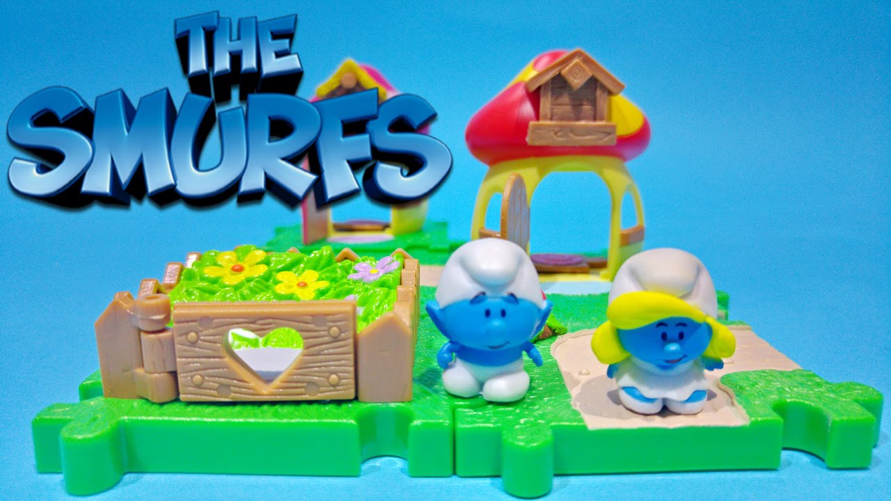 The Smurfs Micro Village Smurfette & Smurf Neighbor Pack ★ Build Smurfs ...