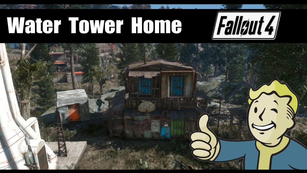 Fallout 4 - Water Tower Home and workshop - YouTube